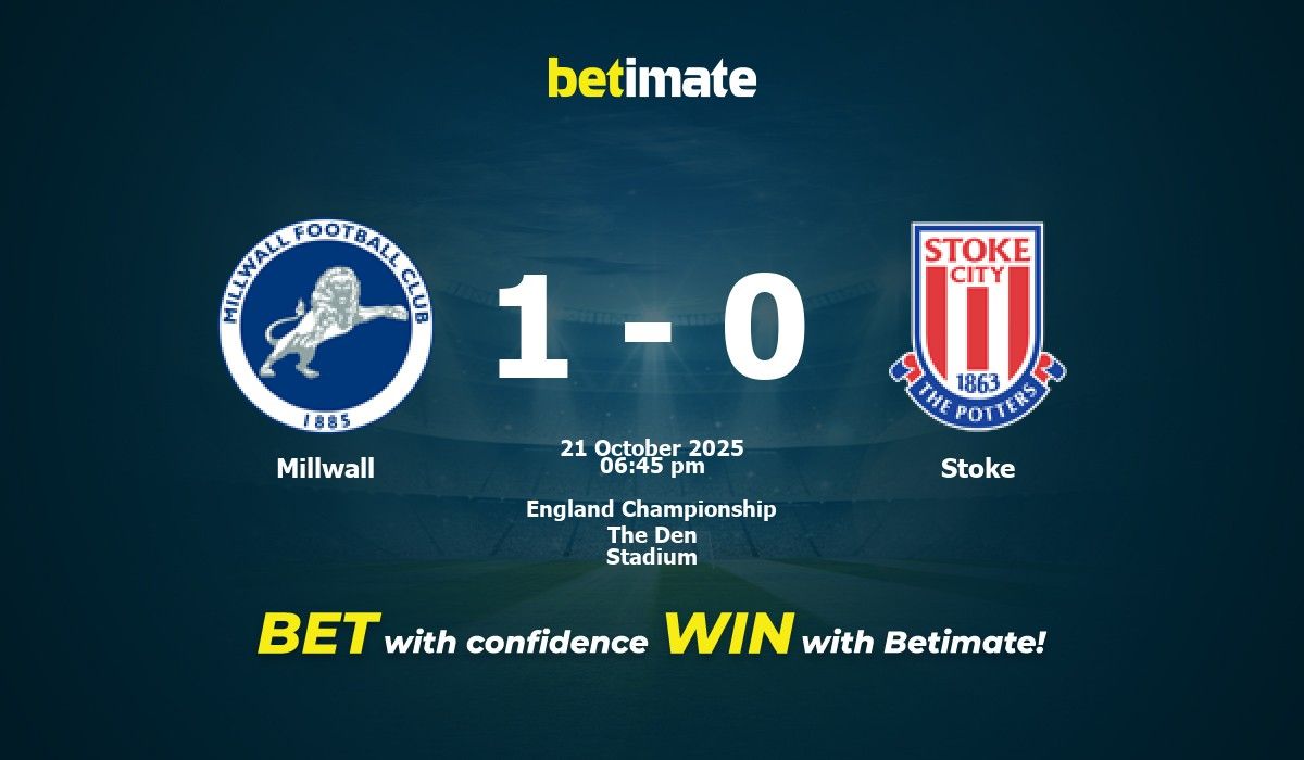 Millwall vs Stoke Prediction, Odds & Betting Tips 10/21/2025