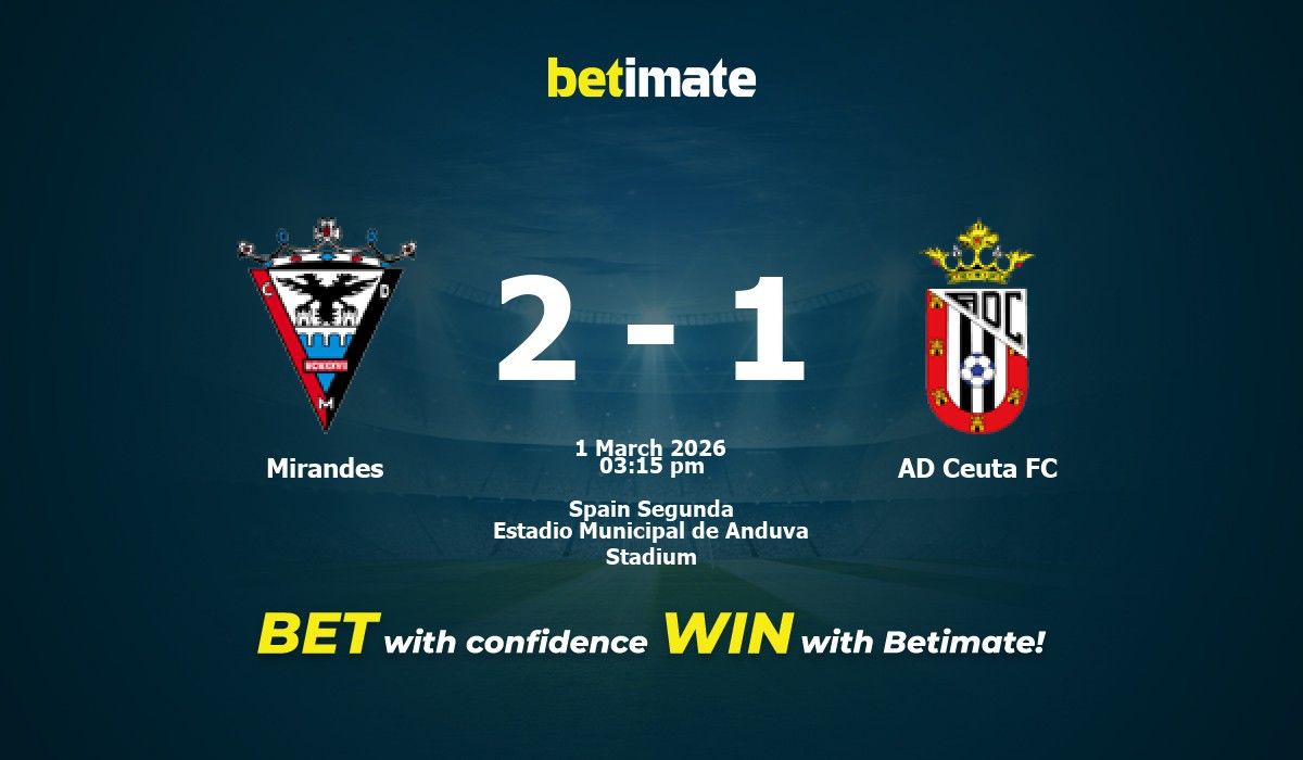 Mirandes vs AD Ceuta FC Prediction, Odds & Betting Tips 03/01/2026