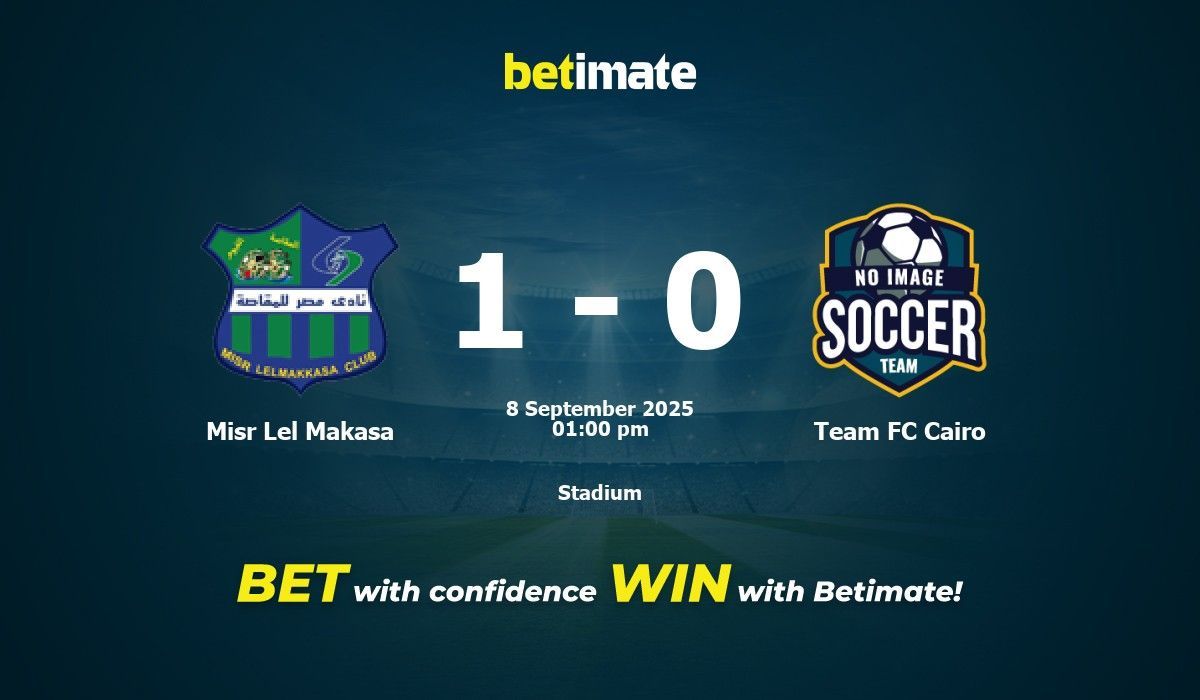 Misr Lel Makasa vs Team FC Cairo Prediction, Odds & Betting Tips 09/08/2025