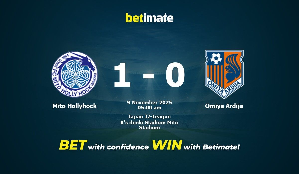 Mito Hollyhock vs Omiya Ardija Prediction, Odds & Betting Tips 11/09/2025