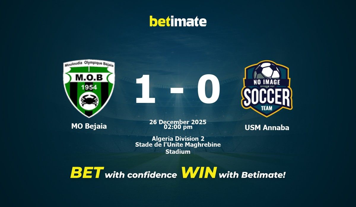 MO Bejaia vs USM Annaba Prediction, Odds & Betting Tips 12/26/2025