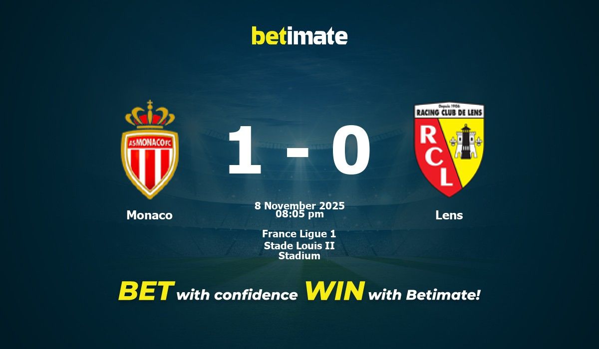 Monaco vs Lens Prediction, Odds & Betting Tips 11/08/2025