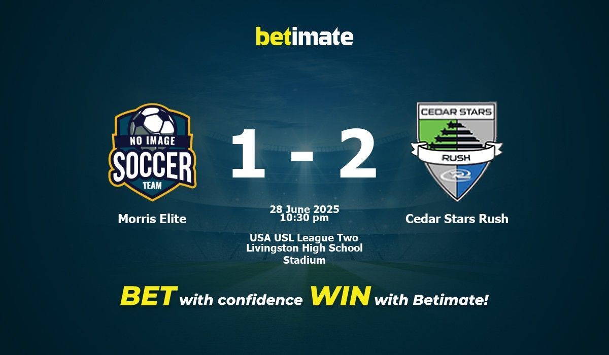 Morris Elite vs Cedar Stars Rush Prediction, Odds & Betting Tips 06/28/2025