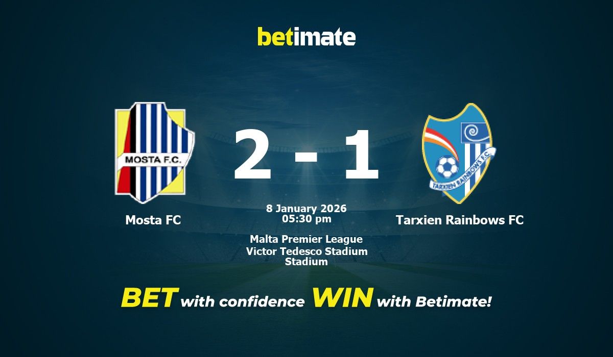 Mosta FC vs Tarxien Rainbows FC Prediction, Odds & Betting Tips 01/08/2026