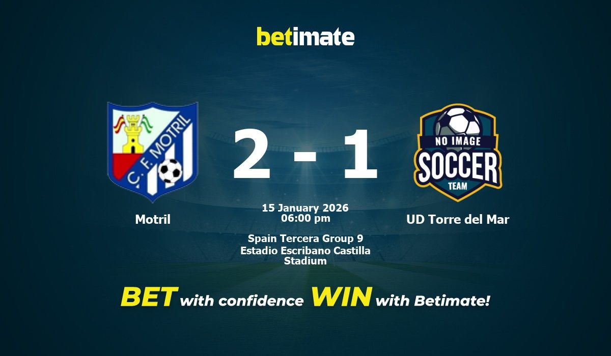 Motril vs UD Torre del Mar Prediction, Odds & Betting Tips 01/15/2026