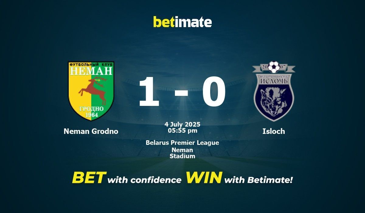 Neman Grodno vs Isloch Prediction, Odds & Betting Tips 07/04/2025