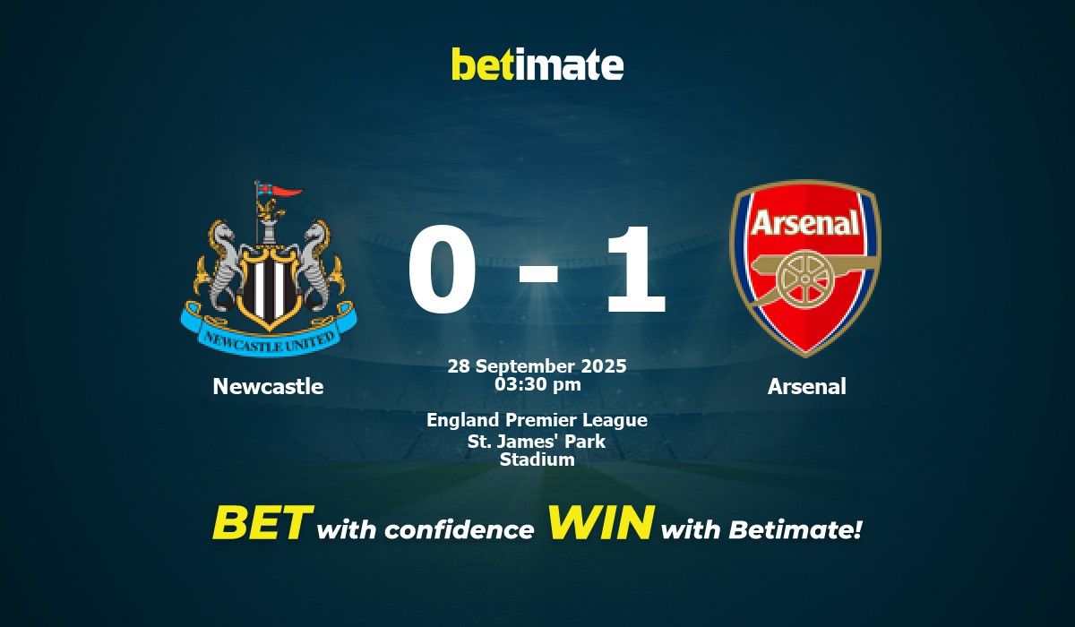 Newcastle vs Arsenal Prediction, Odds & Betting Tips 09/28/2025