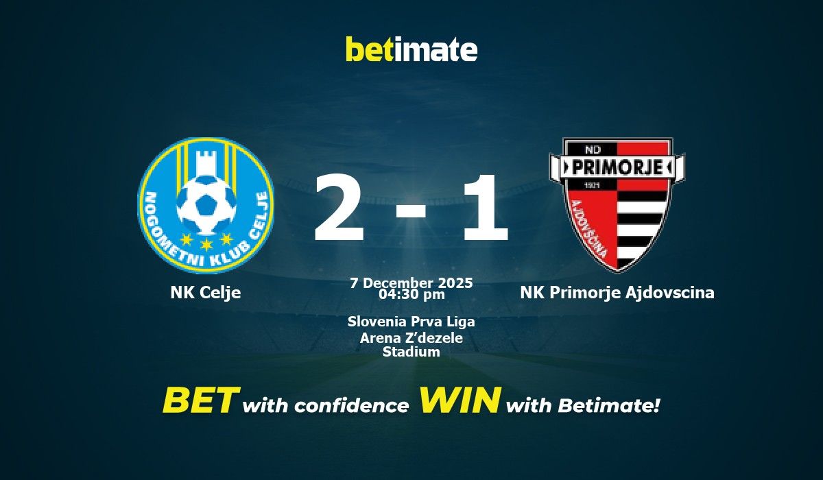 NK Celje vs NK Primorje Ajdovscina Prediction, Odds & Betting Tips 12 ...