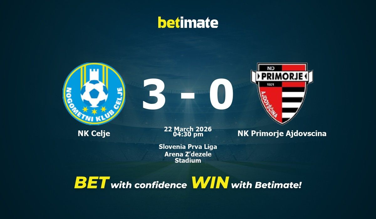 NK Celje vs NK Primorje Ajdovscina Prediction, Odds & Betting Tips 03 ...