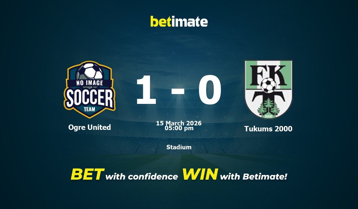 Ogre United vs Tukums 2000 Prediction, Odds & Betting Tips 03/15/2026