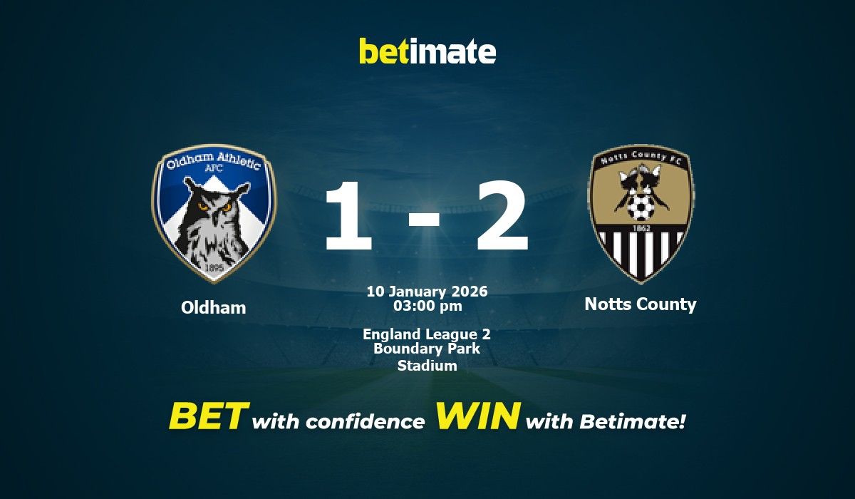 Oldham vs Notts County Prediction, Odds & Betting Tips 01/10/2026