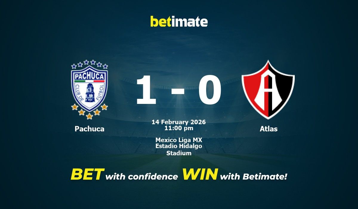 Pachuca vs Atlas Prediction, Odds & Betting Tips 02/14/2026