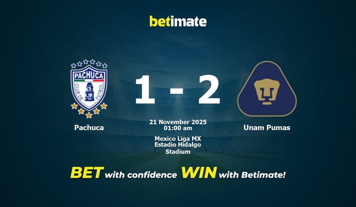 Pachuca vs Unam Pumas Prediction, Odds & Betting Tips 11/21/2025