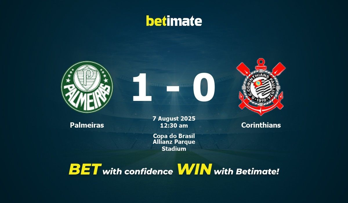 Palmeiras vs Corinthians Prediction, Odds & Betting Tips 08/07/2025