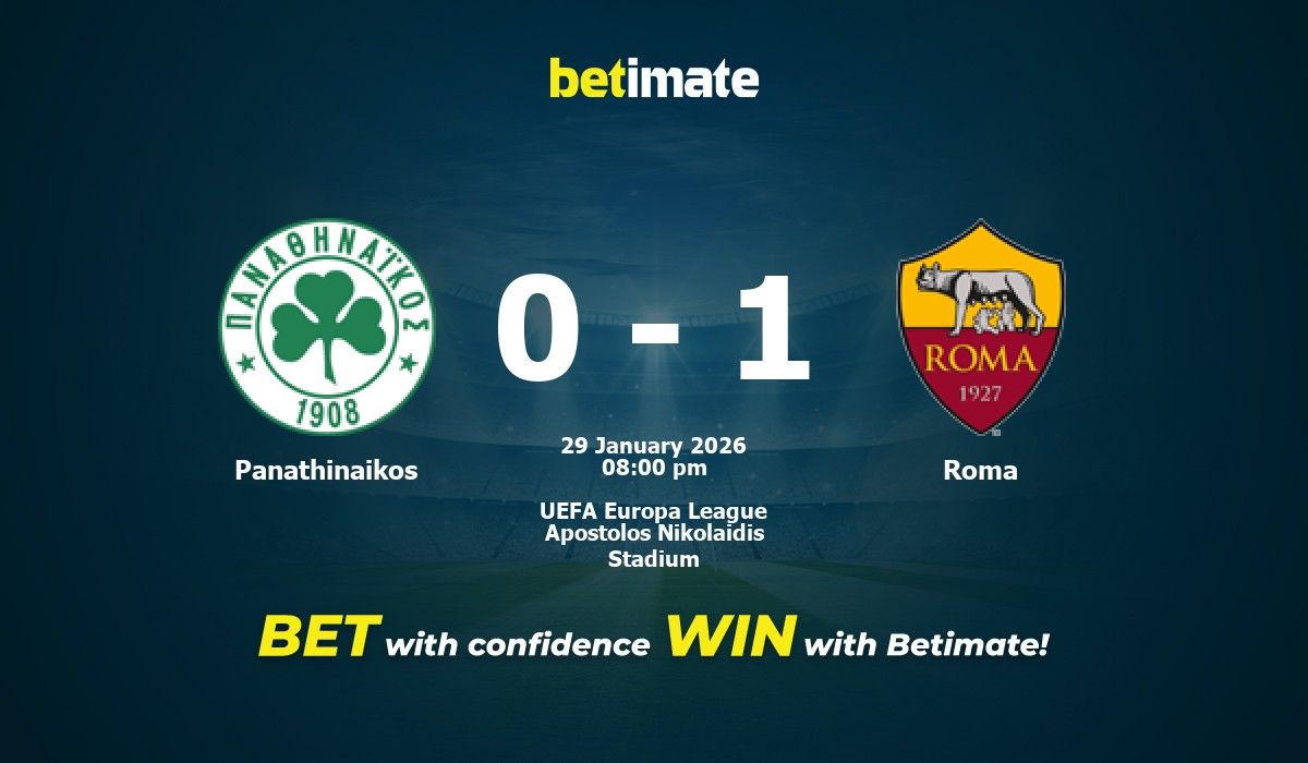Panathinaikos vs Roma Prediction, Odds & Betting Tips 01/29/2026