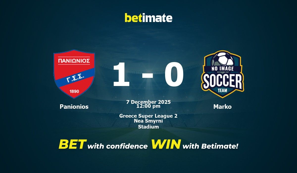 Panionios vs Marko Prediction, Odds & Betting Tips 12/07/2025