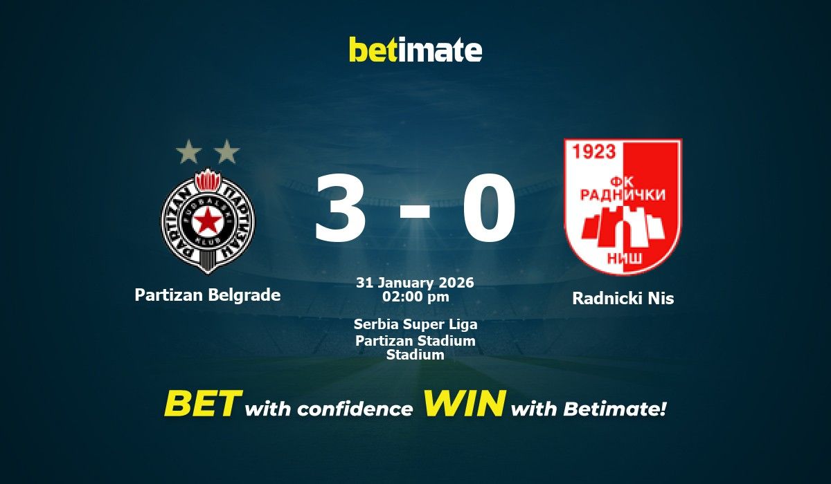Partizan Belgrade vs Radnicki Nis Prediction, Odds & Betting Tips 01/31 ...