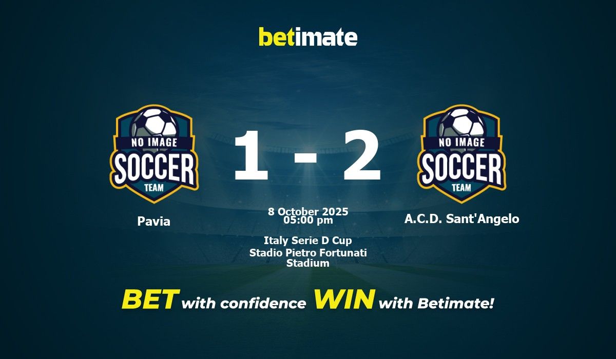 Pavia vs A.C.D. Sant'Angelo Prediction, Odds & Betting Tips 10/08/2025