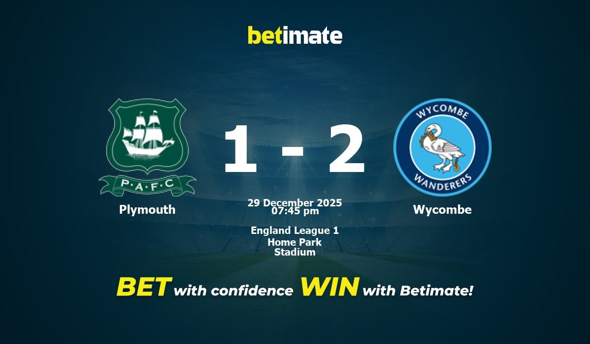 Plymouth vs Wycombe Prediction, Odds & Betting Tips 12/29/2025