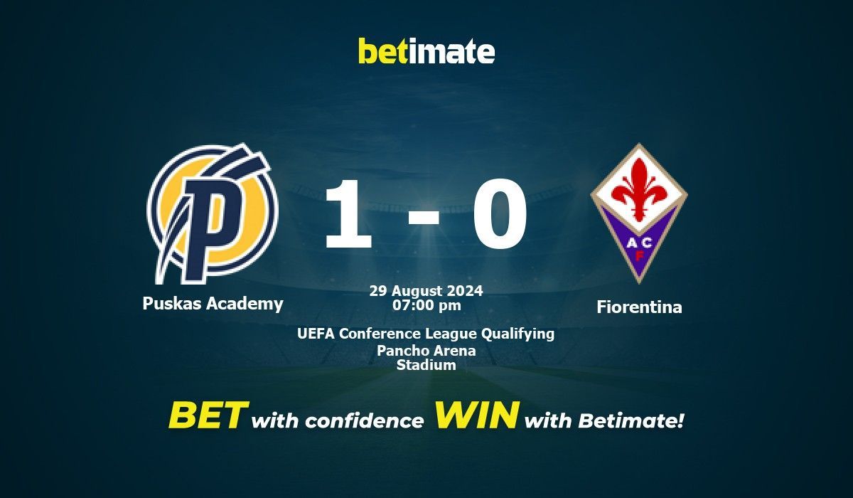 Puskas Academy vs Fiorentina Prediction, Odds & Betting Tips 08/29/2024