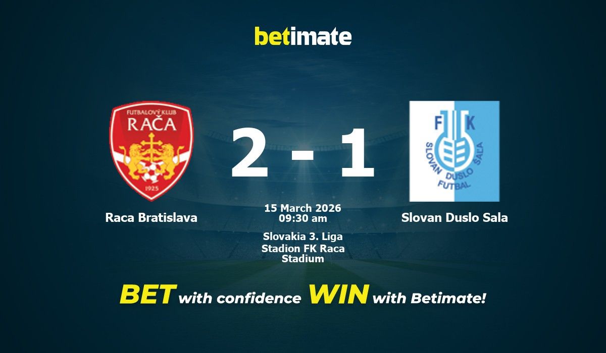Raca Bratislava vs Slovan Duslo Sala Prediction, Odds & Betting Tips 03 ...