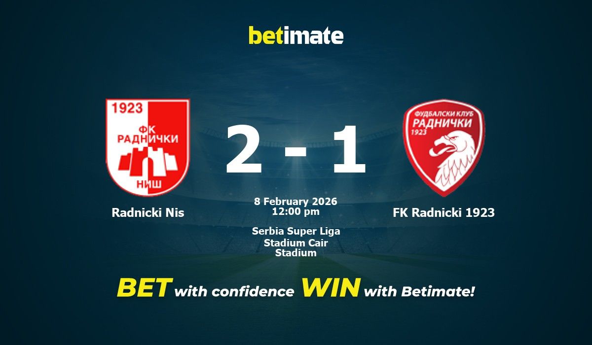 Radnicki Nis vs FK Radnicki 1923 Prediction, Odds & Betting Tips 02/08/2026