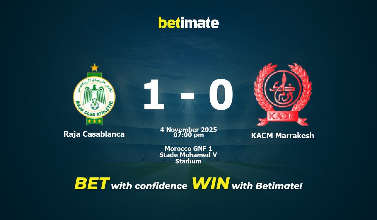 Raja Casablanca vs KACM Marrakesh Prediction, Odds & Betting Tips 11/04/2025