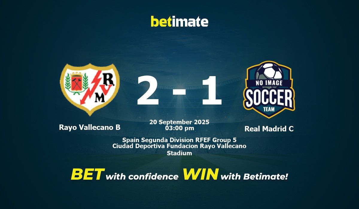 Rayo Vallecano B vs Real Madrid C Prediction, Odds & Betting Tips 09/20/2025