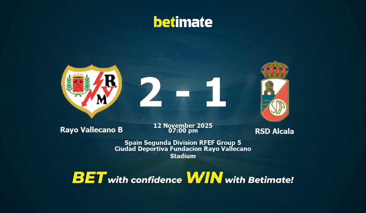 Rayo Vallecano B vs RSD Alcala Prediction, Odds & Betting Tips 11/12/2025