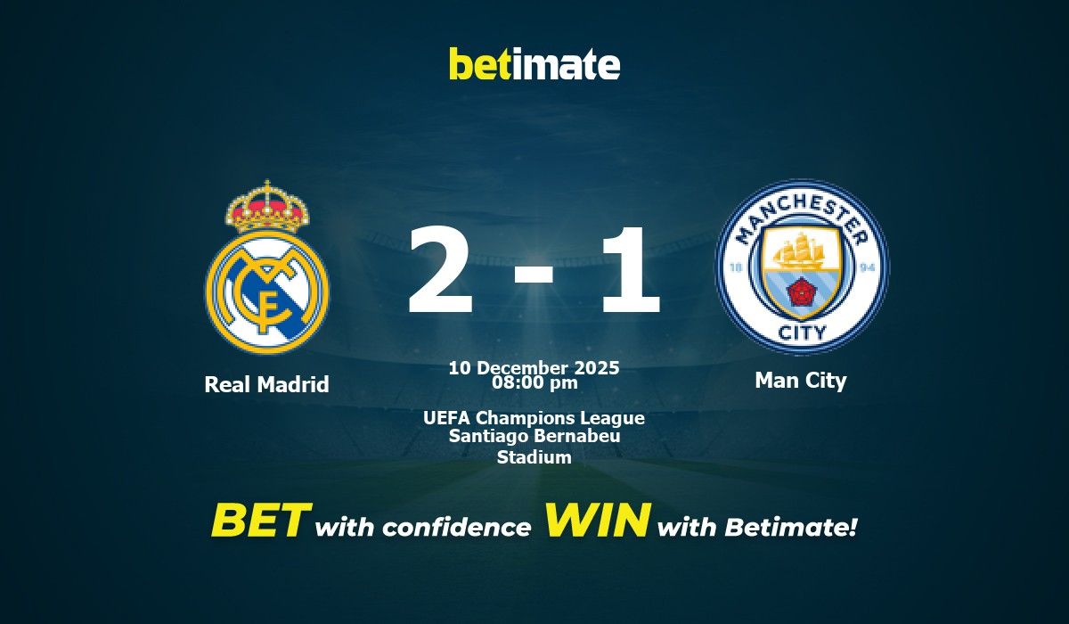 Real Madrid vs Man City Prediction, Odds & Betting Tips 12/10/2025