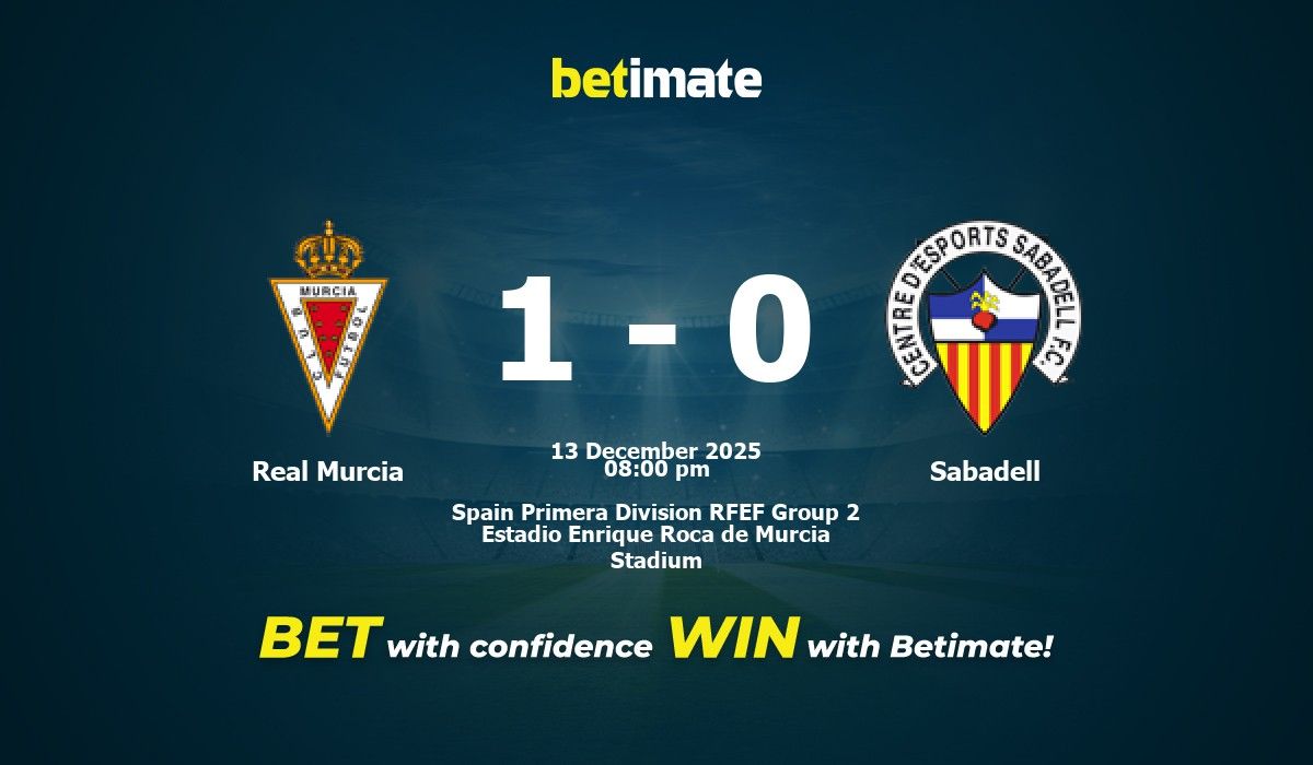 Real Murcia vs Sabadell Prediction, Odds & Betting Tips 12/13/2025