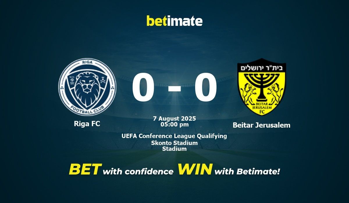 Riga FC vs Beitar Jerusalem Prediction, Odds & Betting Tips 08/07/2025