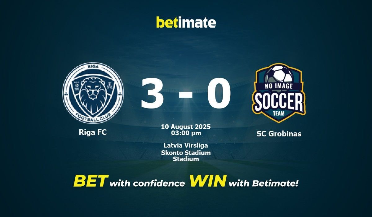 Riga FC vs SC Grobinas Prediction, Odds & Betting Tips 08/10/2025