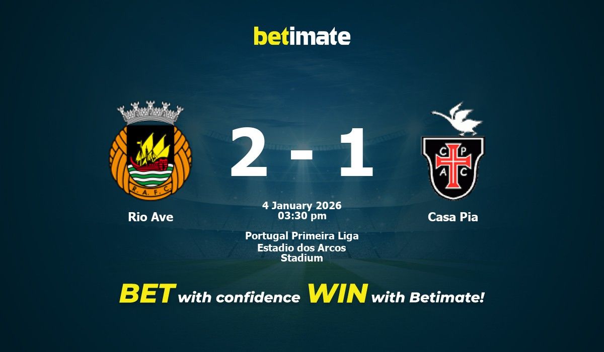 Rio Ave vs Casa Pia Prediction, Odds & Betting Tips 01/04/2026