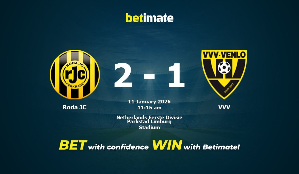Roda JC vs VVV Prediction, Odds & Betting Tips 01/11/2026