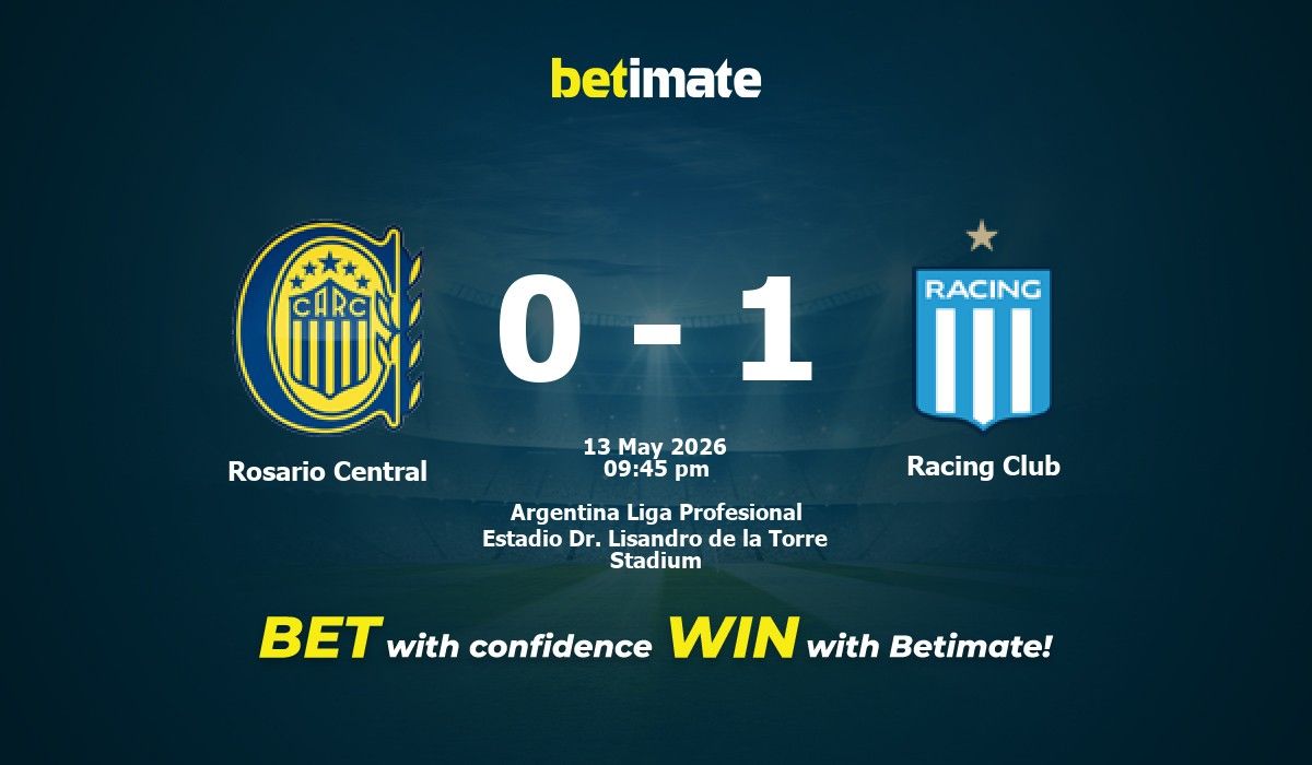 Rosario Central vs Racing Club Prediction, Odds & Betting Tips 05/13/2026