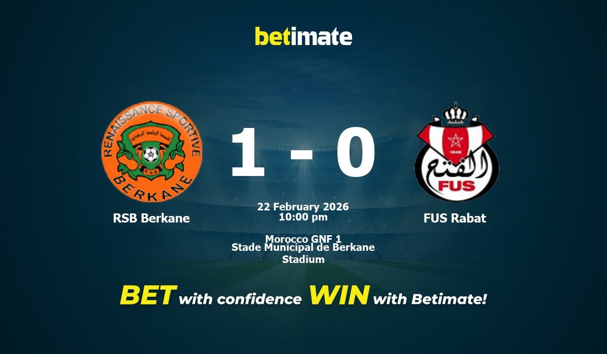 RSB Berkane vs FUS Rabat Prediction, Odds & Betting Tips 02/22/2026