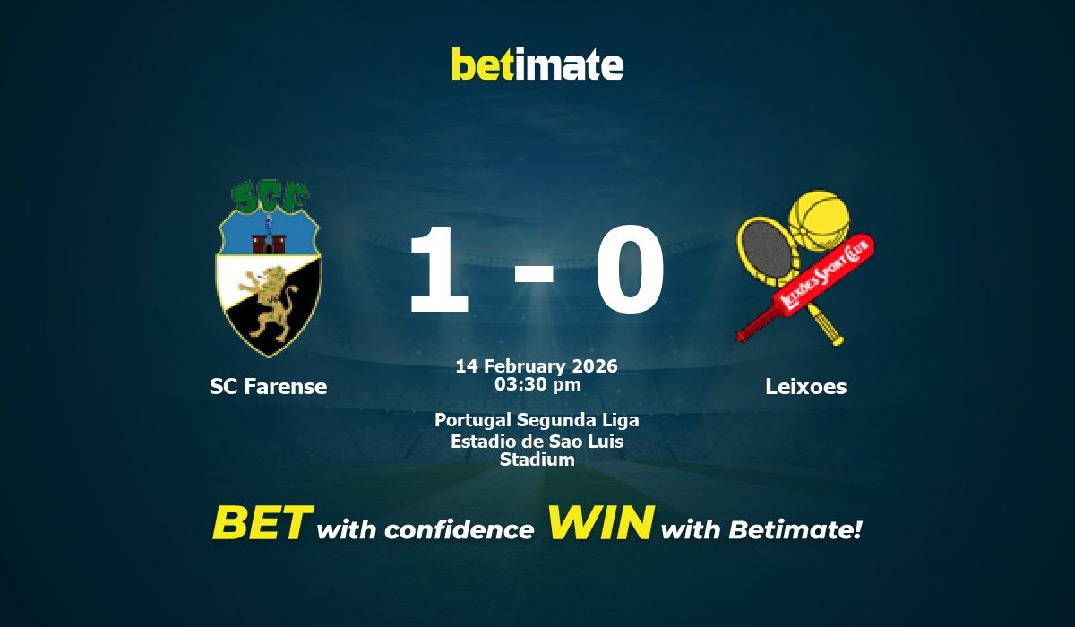 SC Farense vs Leixoes Prediction, Odds & Betting Tips 02/14/2026