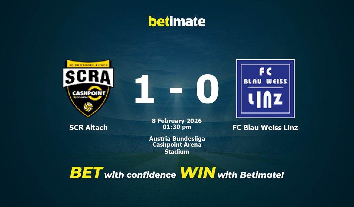 SCR Altach vs FC Blau Weiss Linz Prediction, Odds & Betting Tips 02/08/2026