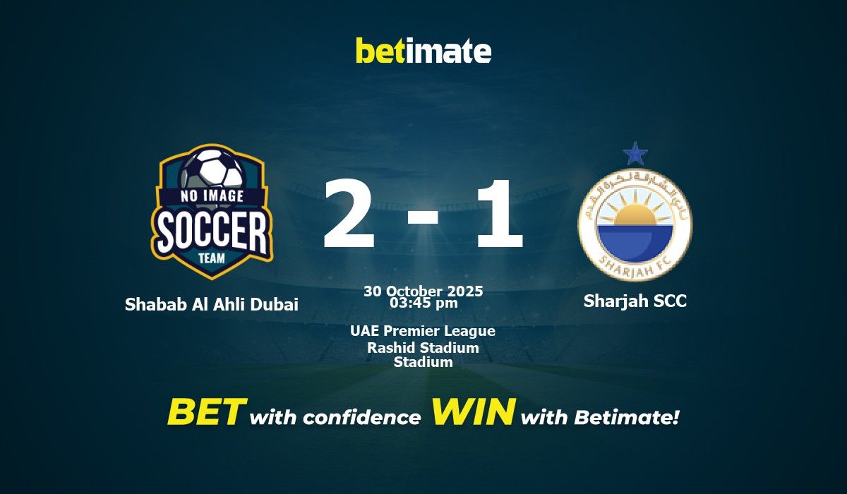 Shabab Al Ahli Dubai vs Sharjah SCC Prediction, Odds & Betting Tips 10 ...