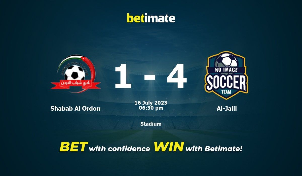 Shabab Al Ordon vs Al-Jalil Prediction, Odds & Betting Tips 07/16/2023