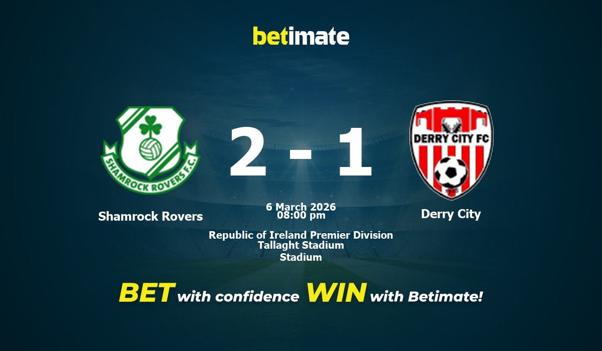 Shamrock Rovers vs Derry City Prediction, Odds & Betting Tips 03/06/2026