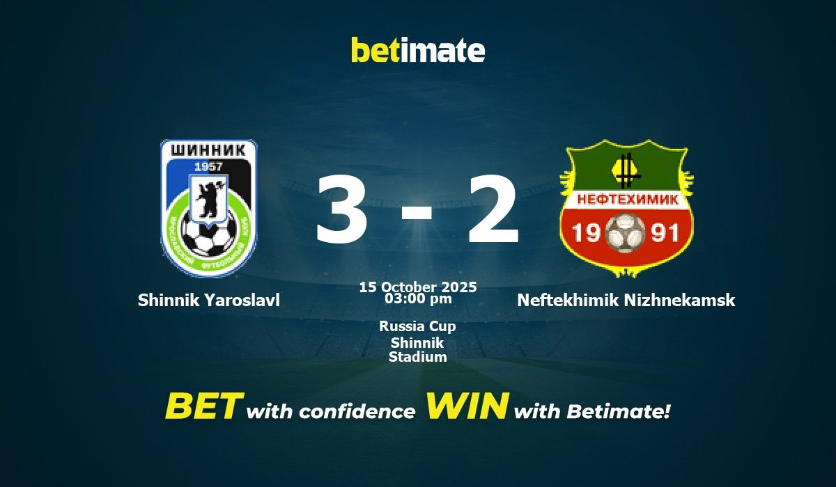 Shinnik Yaroslavl vs Neftekhimik Nizhnekamsk Prediction, Odds & Betting ...