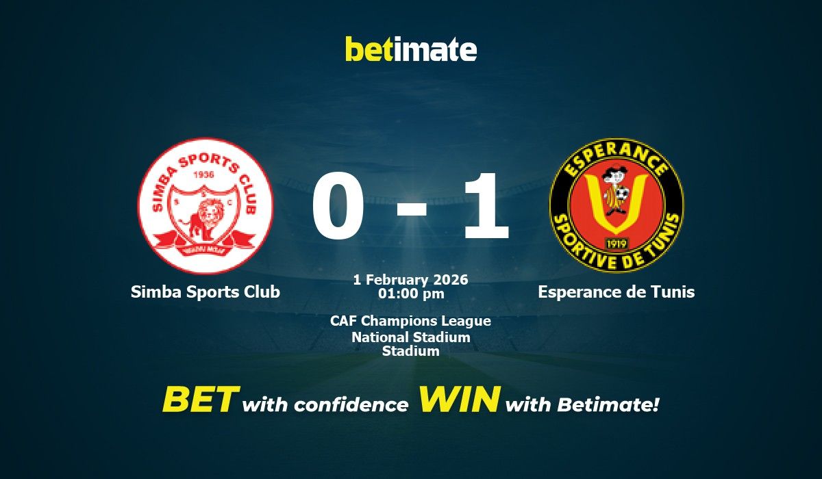 Simba Sports Club vs Esperance de Tunis Prediction, Odds & Betting Tips ...