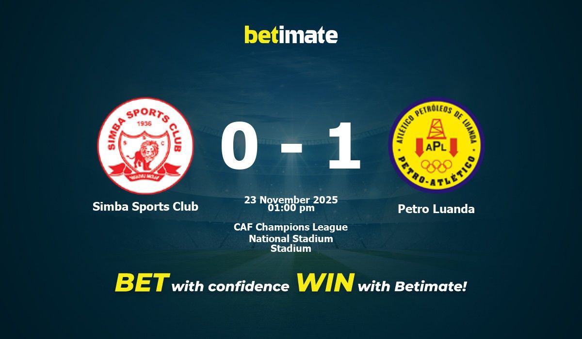 Simba Sports Club vs Petro Luanda Prediction, Odds & Betting Tips 11/23 ...