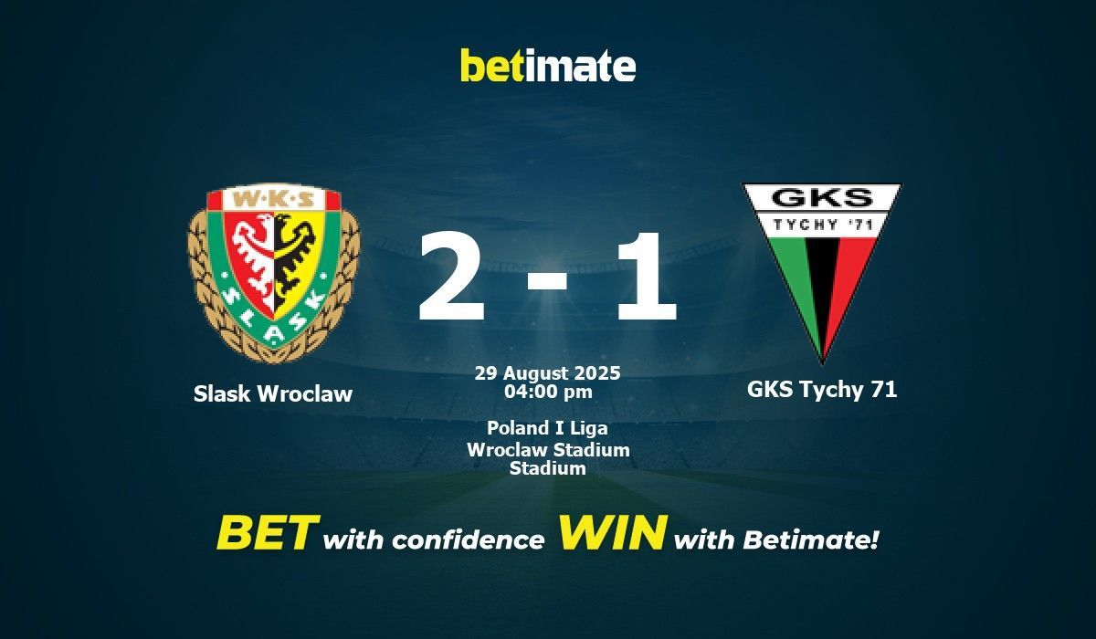 Slask Wroclaw vs GKS Tychy 71 Prediction, Odds & Betting Tips 08/29/2025