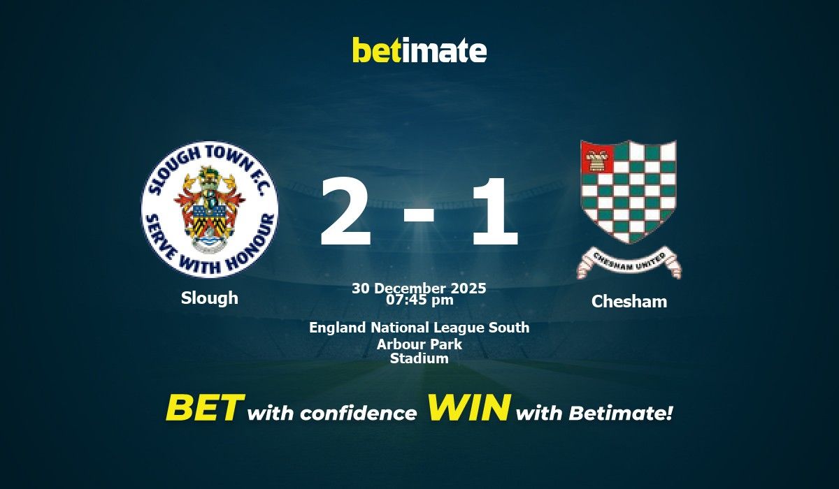 Slough vs Chesham Prediction, Odds & Betting Tips 12/30/2025
