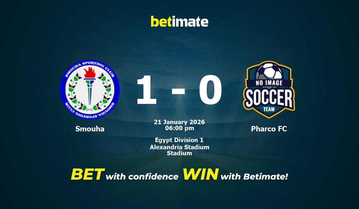 Smouha vs Pharco FC Prediction, Odds & Betting Tips 01/21/2026