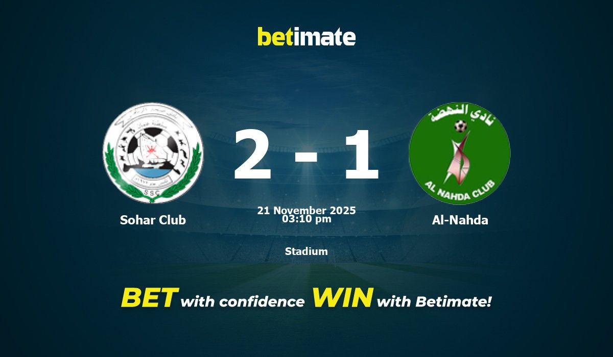 Sohar Club vs Al-Nahda Prediction, Odds & Betting Tips 11/21/2025