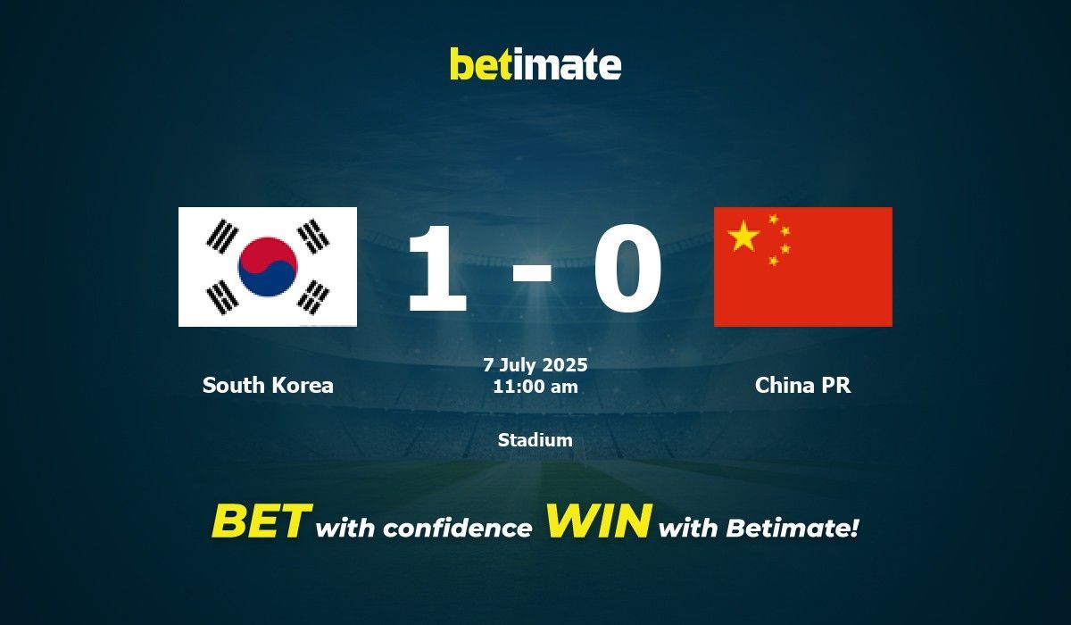 South Korea vs China PR Prediction, Odds & Betting Tips 07/07/2025